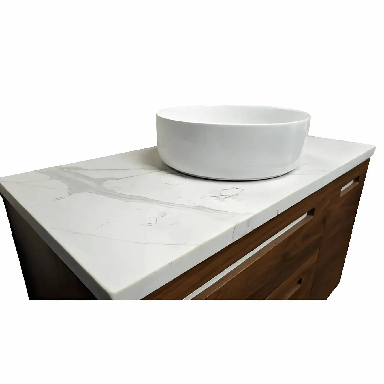 Engineered Stone (Quartz) Vanity Benchtop Calcatta White 600mm ...