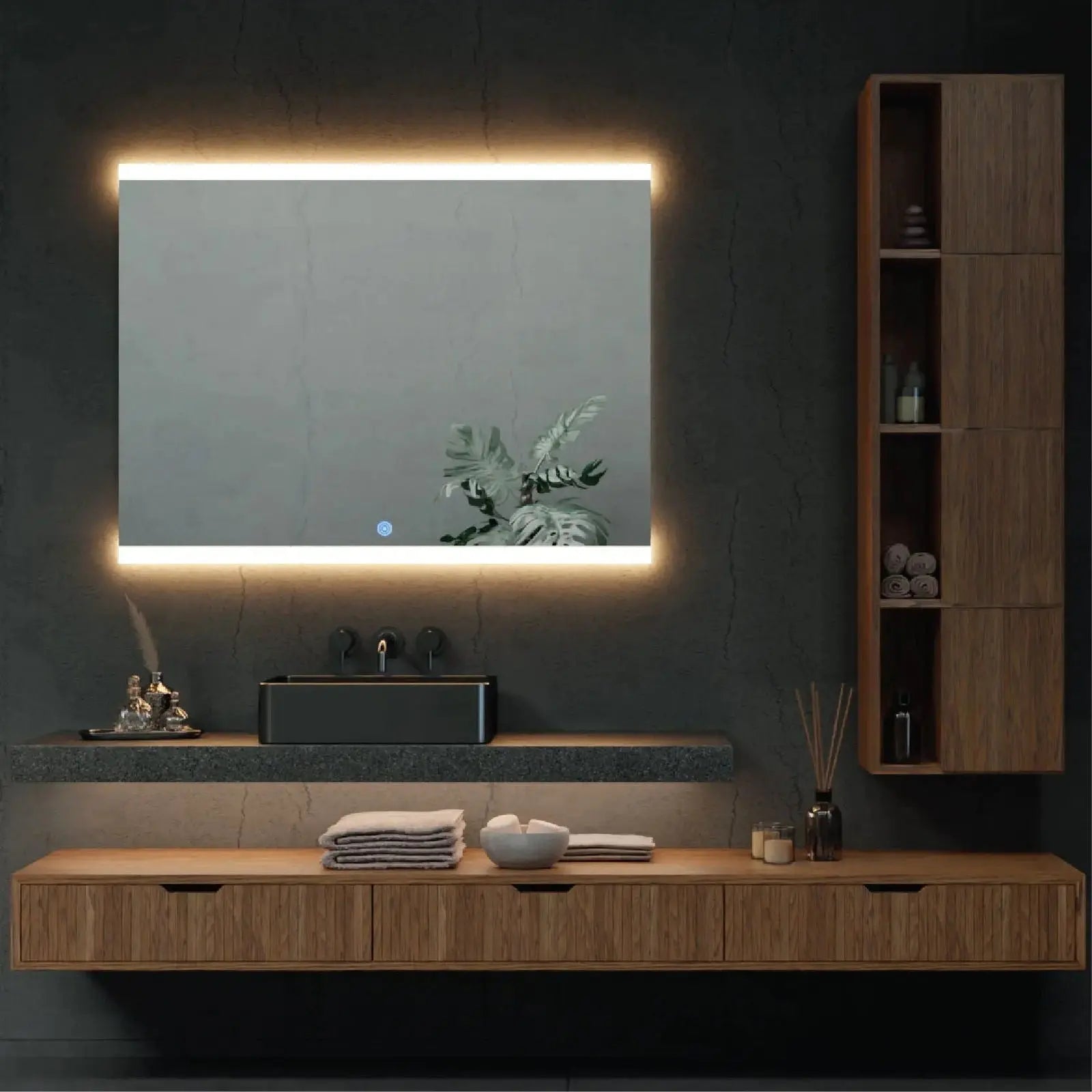 Rectangle LED Mirror Touch Sensor with a Demister 1500 x 900mm ...