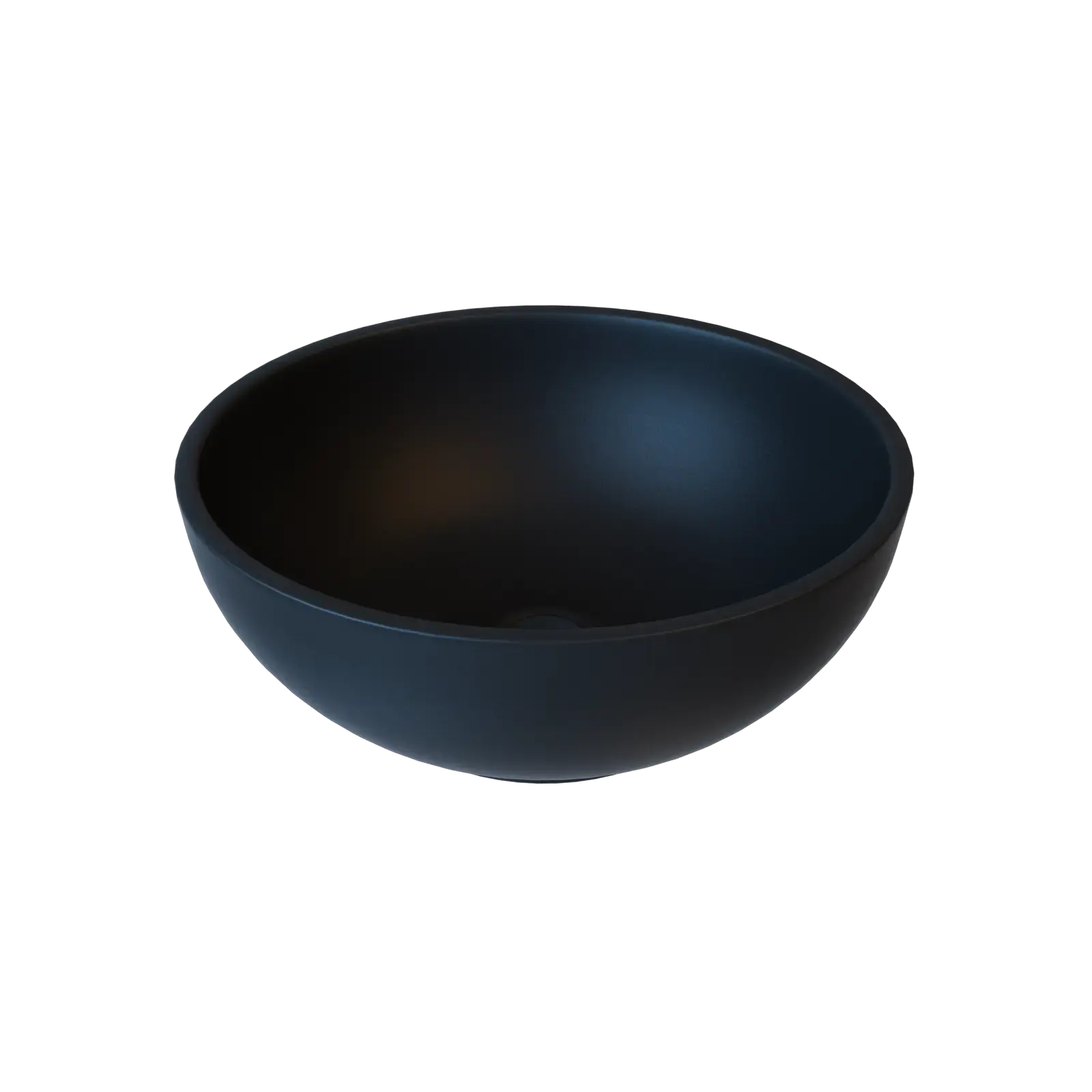 Round Ceramic Countertop Basin Matte Black 400x400x155mm - Zenithbath